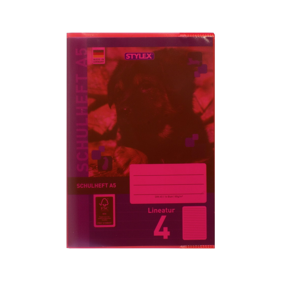 Stylex 40561 Heftumschlag, DIN A5, rot, transparent, 0,29