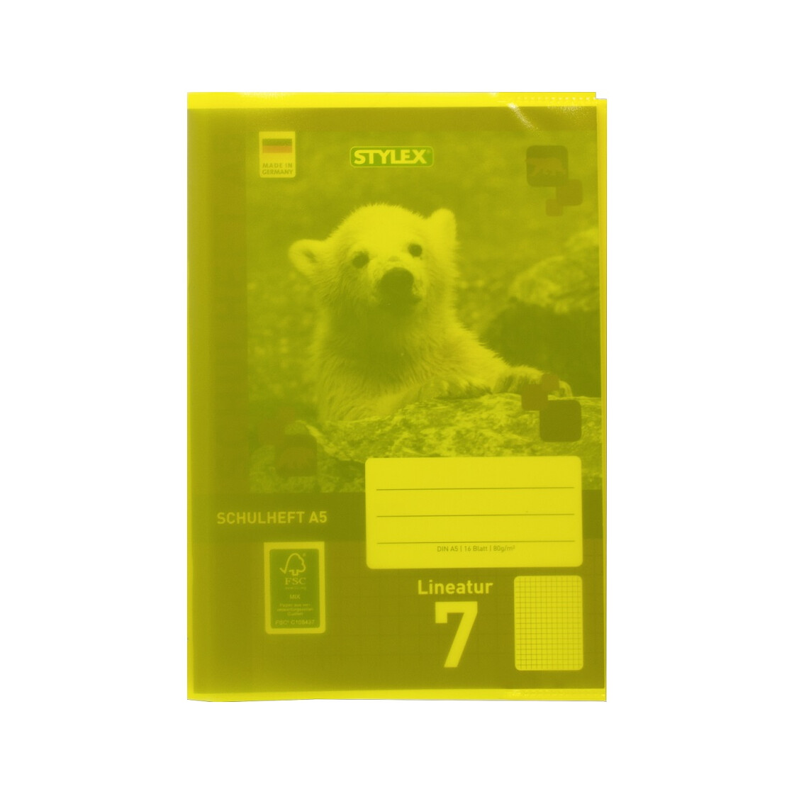 Stylex 40564 Heftumschlag, DIN A5, gelb, transparent, 0,29