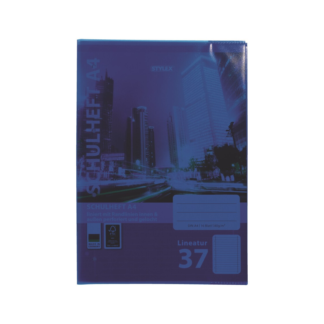 Stylex 40573 Heftumschlag, DIN A4, blau, transparent, 0,49