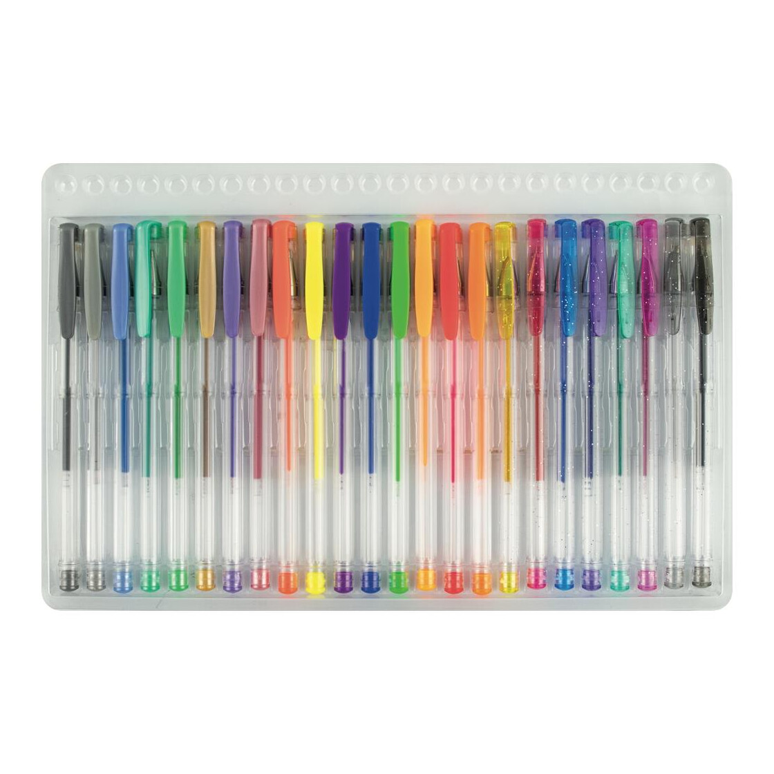 Stylex Gelschreiber, 24er Set Metallic, Neon, Glitter, 4,99