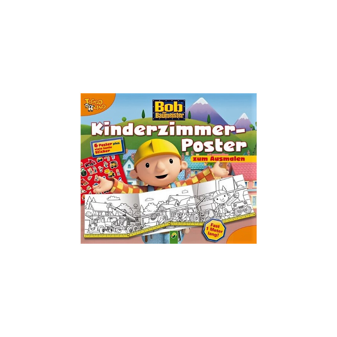 Bob der Baumeister - 6 Kinderzimmer Poster zum Ausmalen + bunte Stick ...